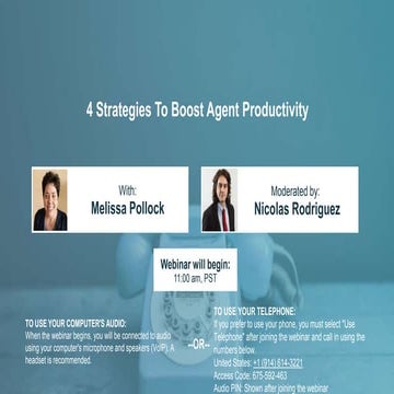 4 Strategies To Boost Agent Productivity Ppt