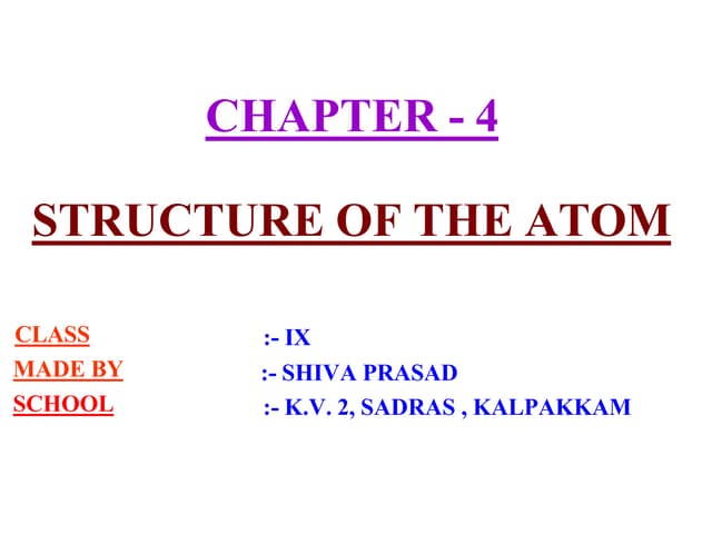 structure of the atom | PPT