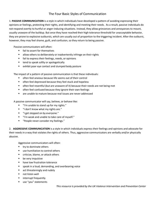 Basic Communication Styles | PPTX