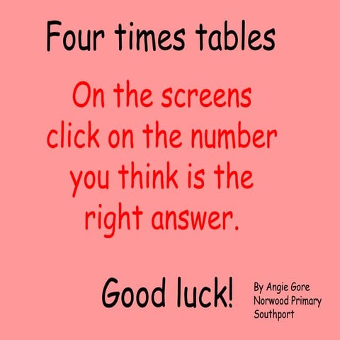 Learn Your Times Tables | PPTX