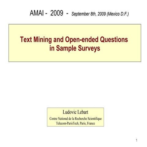 4 text mining and open ended questions in sample surveys ludovic lebart cnrs | PDF