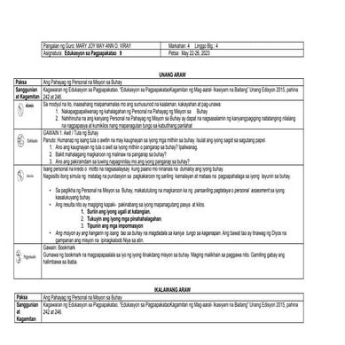 PERSONAL NA MISYON SA BUHAY ESP GRADE 9.pptx