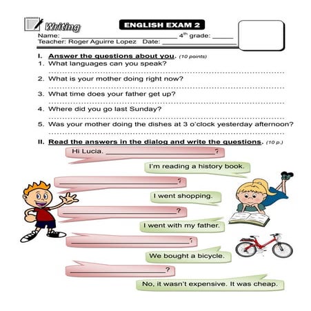 Fourth year - sample test | PDF