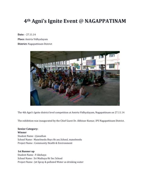 5th agni s ignite event @ kanyakumari | PDF | Hinduism | Religion & Spirituality