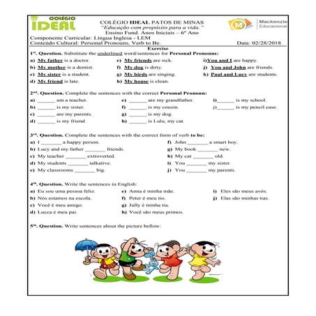 4th class verb and pronouns | PDF