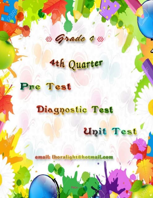 K-12 First Quarter test in science 4 | DOCX