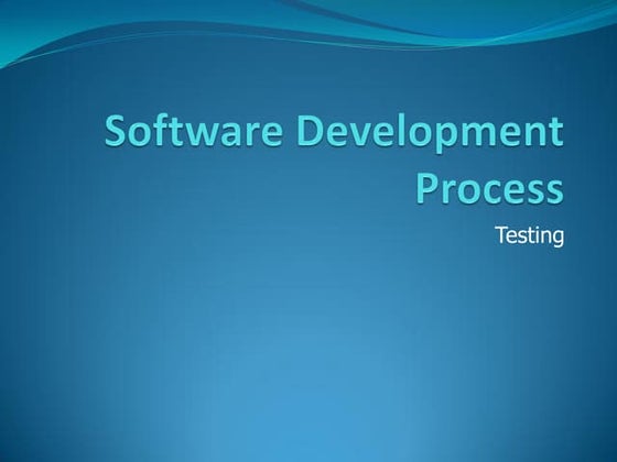 1. The Software Development Process - Analysis | PPT