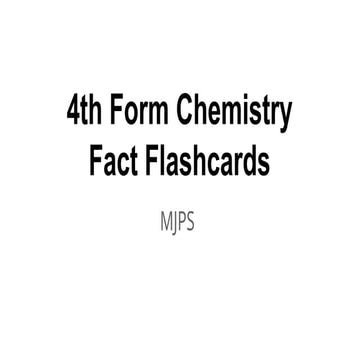 4th Form Fact Flashcards For Chemistry Useful | PPTX