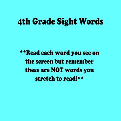 4th grade sight word list powerpoint | PPT