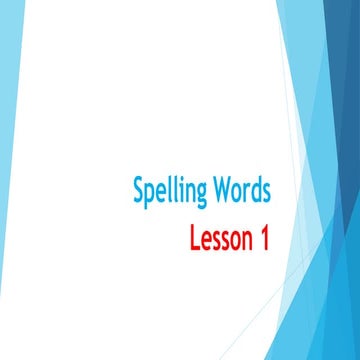 4th grade unit 1 lesson 1 spelling words | PPTX