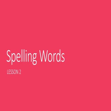 4th grade unit 1 lesson 2 spelling words | PPTX
