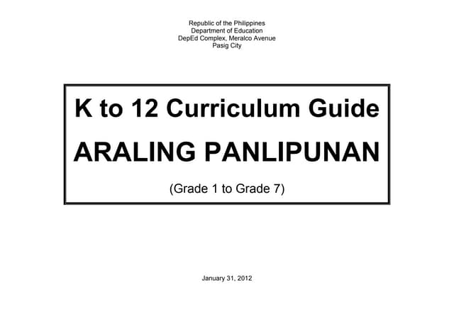 Araling Panlipunan 5 Curriculum Guide rev.2016