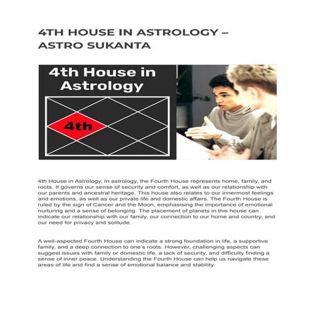 4TH HOUSE IN ASTROLOGY | PDF