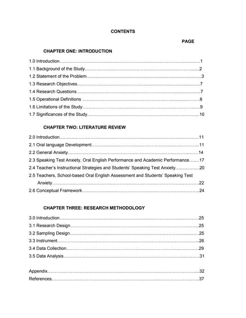 Table of contents -Internship Report-2016 | PDF