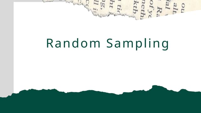 Simple Random Sampling | PDF