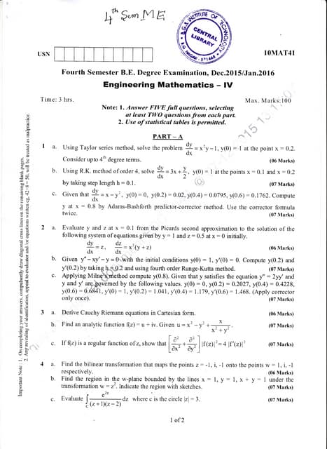 5th Semester Mechanical Engineering (Dec-2015; Jan-2016) Question Papers | PDF