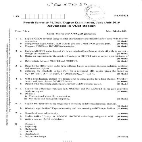 4th Semester M Tech: VLSI Design and Embedded System (June-2016 ...