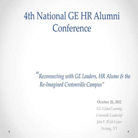 2012 GE HR Alumni Conference | PPTX
