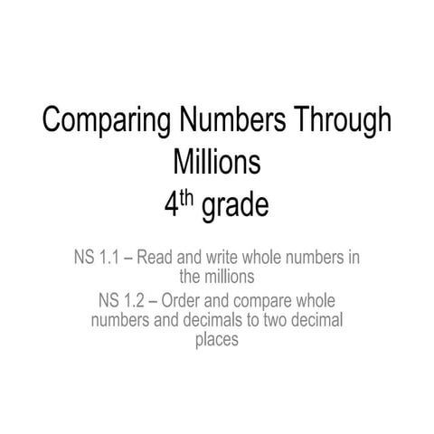 mathematics about numbers read and write whole numbers in the millions ...