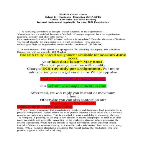 4th om sem nmims june 2021 solved assignments | PDF