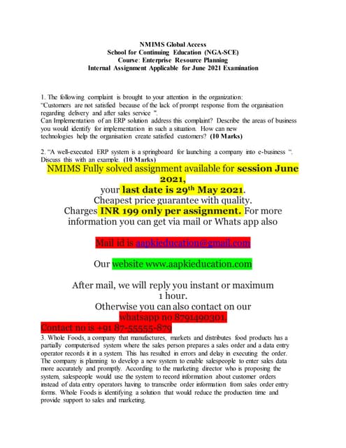 3rd bm sem nmims june 2021 solved assignments | PDF