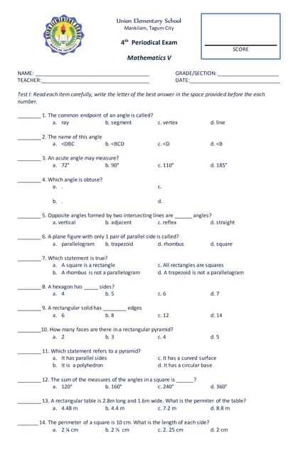Solving problem involving volume | DOCX | Education