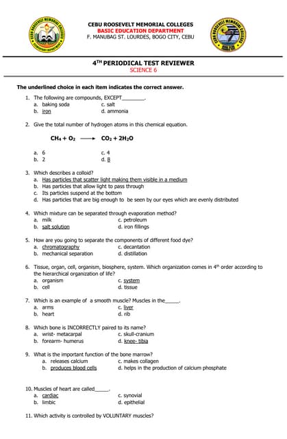 HSB Multiplechoice Questions (CSEC 2016) | DOC | Biological Sciences ...