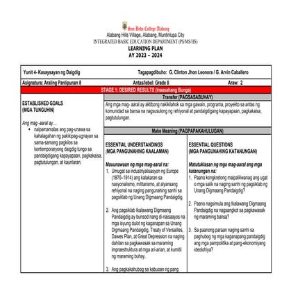 Grade 10 AP (Quarter 4: Aralin 1) | PDF