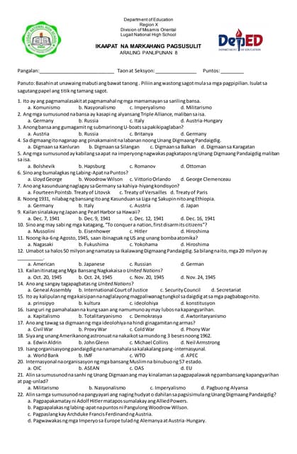 Araling Panlipunan unang markaha.n (AP7) | PPT