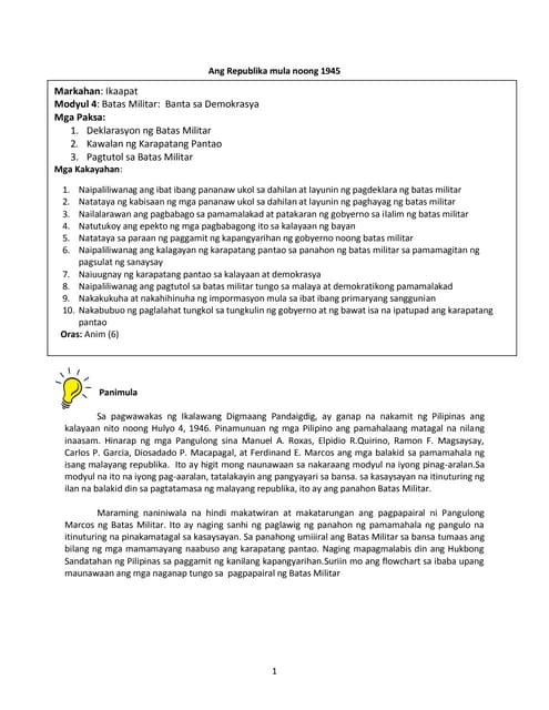 Rubric sa pagsulat ng tula | DOCX