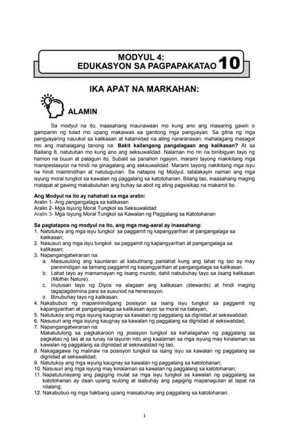 ESP 10 Modyul 11 Pangangalaga sa Kalikasan | PDF