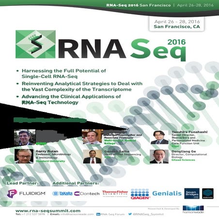 4th RNA-Seq San Francisco April 26-28 Event Guide | PDF
