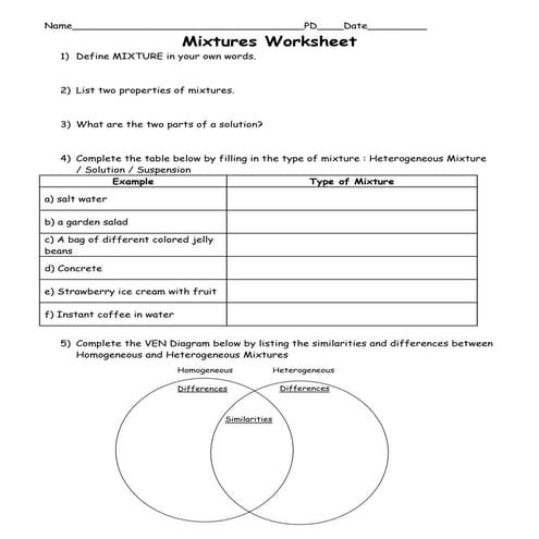 4th science u1_l4_mixtures_solutions | PDF