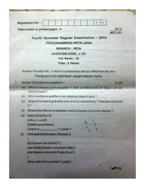 BPUT MCA Third Sem Question 2014 | PDF