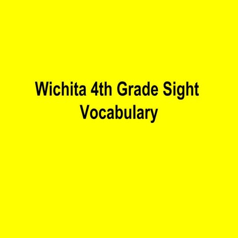 4th Sight Words Pp | PPT
