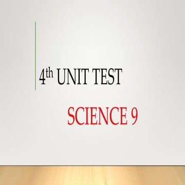 UNIT TEST IN SCIENCE UNIT TEST IN SCIENCE | PPT