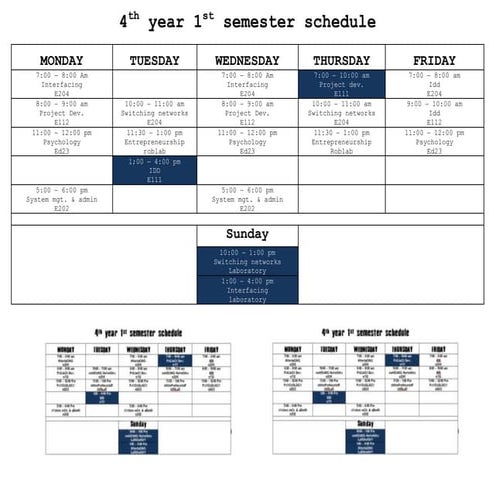 4th year 1st semester schedule | PPT