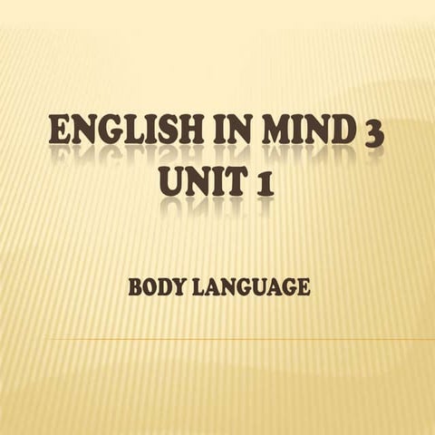 ENGLISH IN MIND 3 VOCABULARY UNIT 1 | PPTX