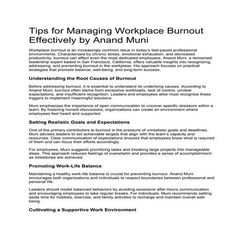 Tips for Managing Workplace Burnout Effectively by Anand Muni.docx