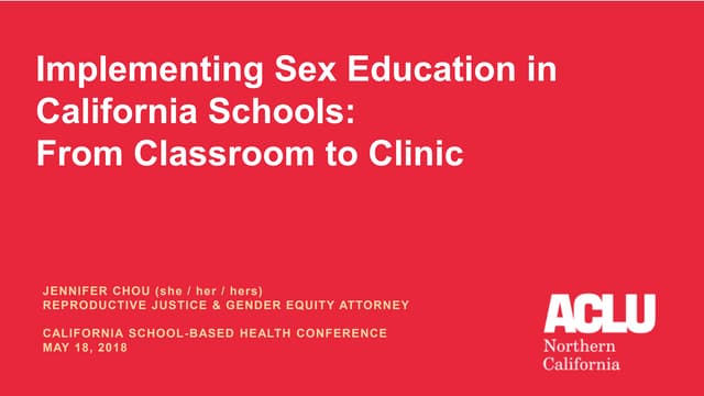 Implementing Sex Education In California Schools From Classroom To Clinic Ppt