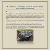 4 types of drainage system that keeps your home standing