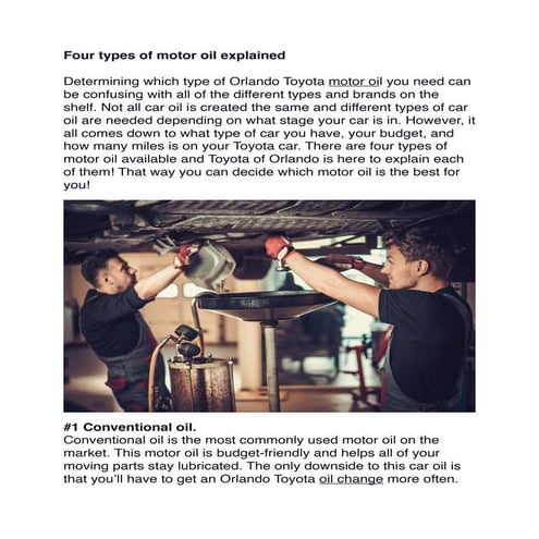 4 types of motor oil | PDF