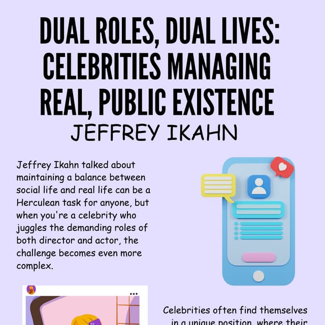 Jeffrey Ikahn - Dual Roles, Dual Lives: Celebrities Managing Real ...