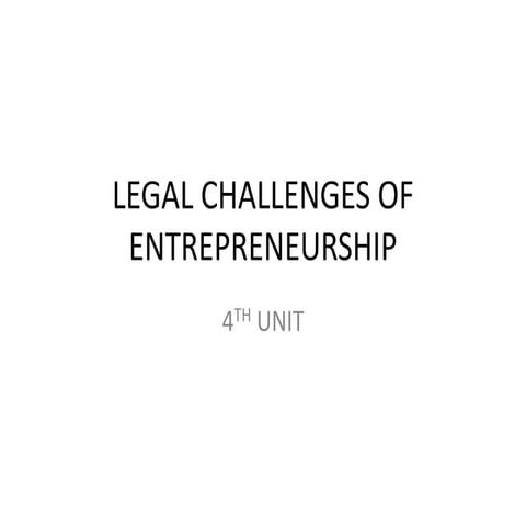 4 unit MBA JNTUH ENTREPRENEURSHIP II SEM | PPTX