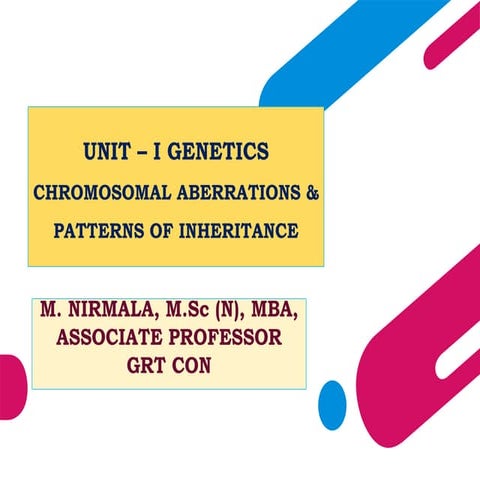 4 Unit - I Chromosomal aberrations, Patterns of Inheritance.pptx | Genetics | Science