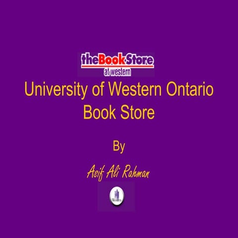 University of Western Ontario Book Store case study | PPT