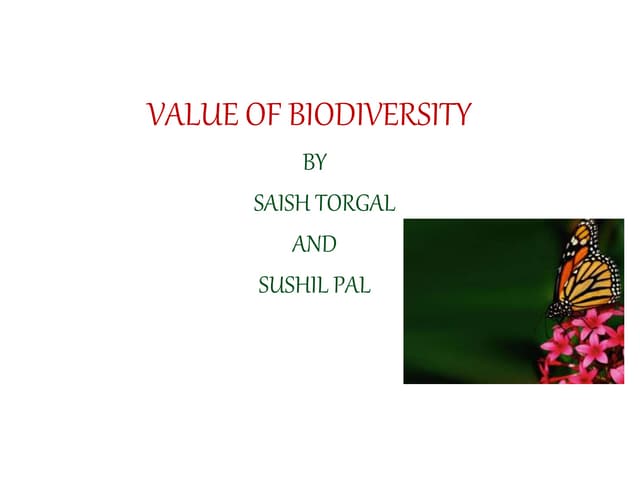 Biodiversity values | PPTX