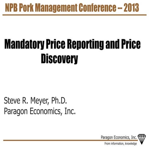 Mandatory Price Reporting and Price Discovery | PPTX