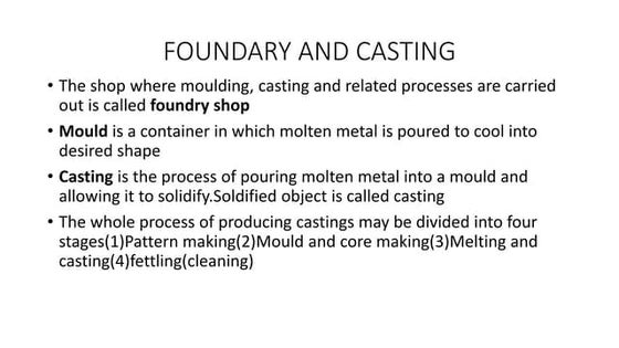 Types of patterns in sand casting | PPTX | Needlework | Arts and Crafts