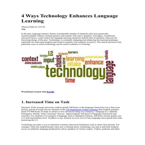 4 ways technology enhances language learning | PDF